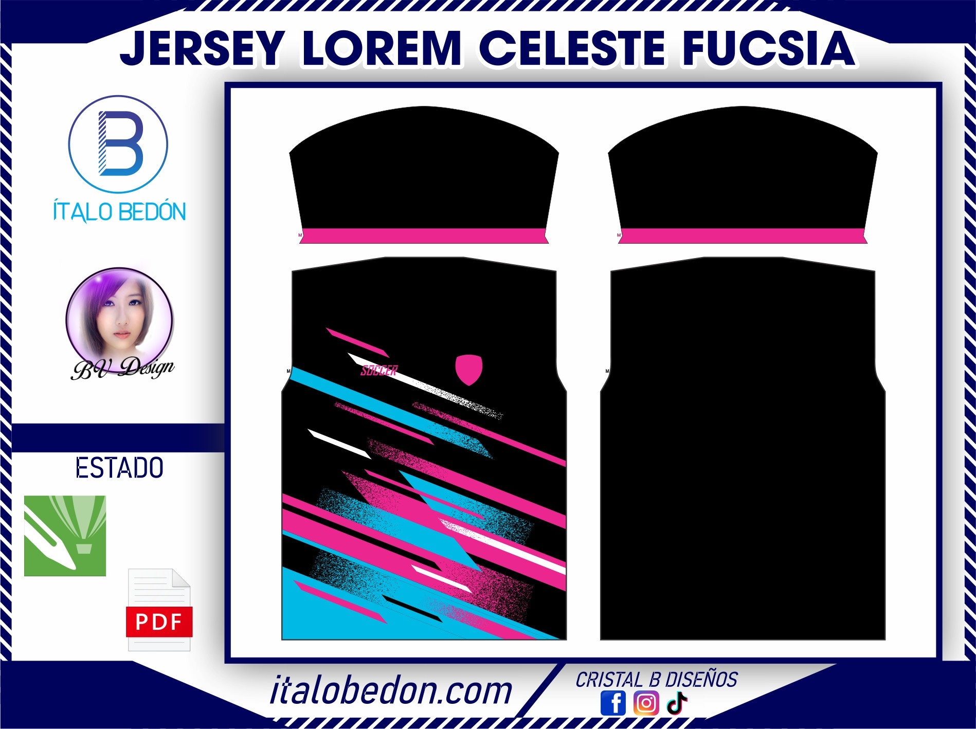 JERSEY LOREM CELESTE FUCSIA 2025 | ITALO BEDON